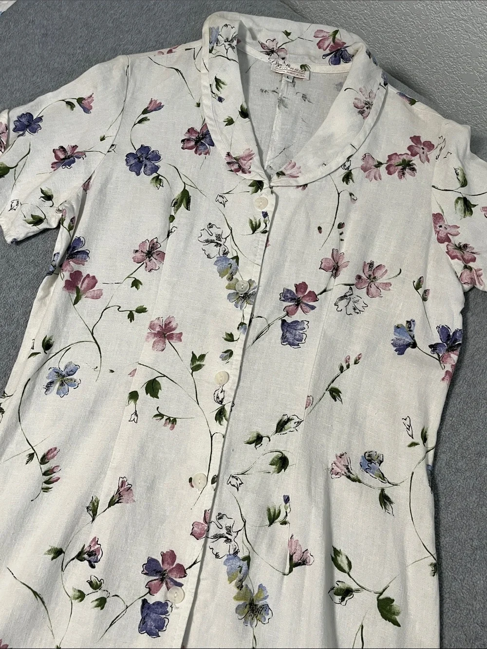 Basic threads | Dresses | Vintage Floral Linen Maxi Dress Large Button ...